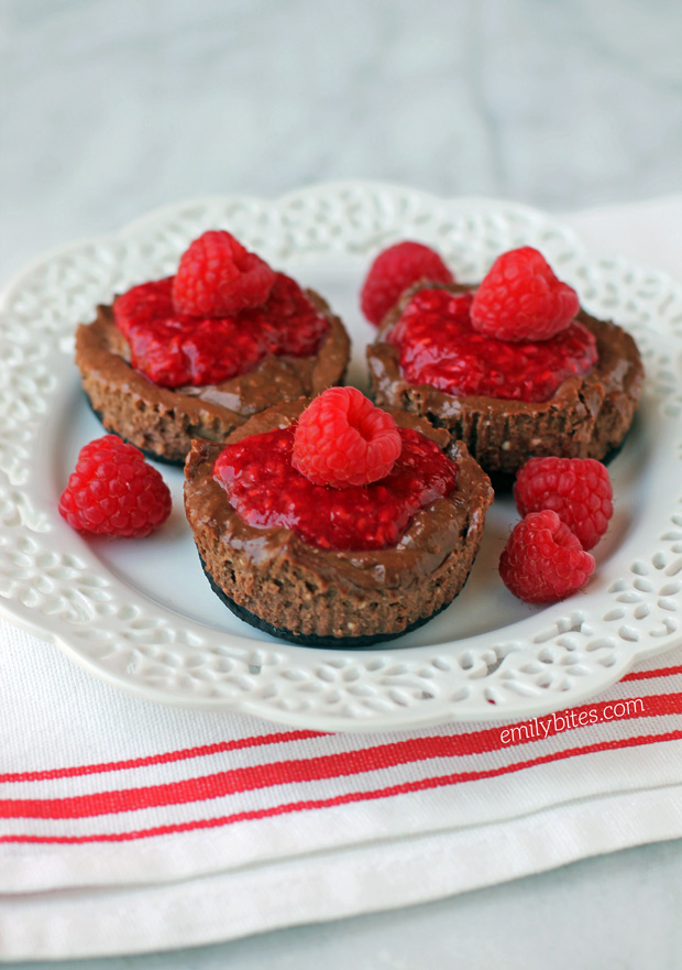 Chocolate Raspberry Cheesecake Cups - Emily Bites