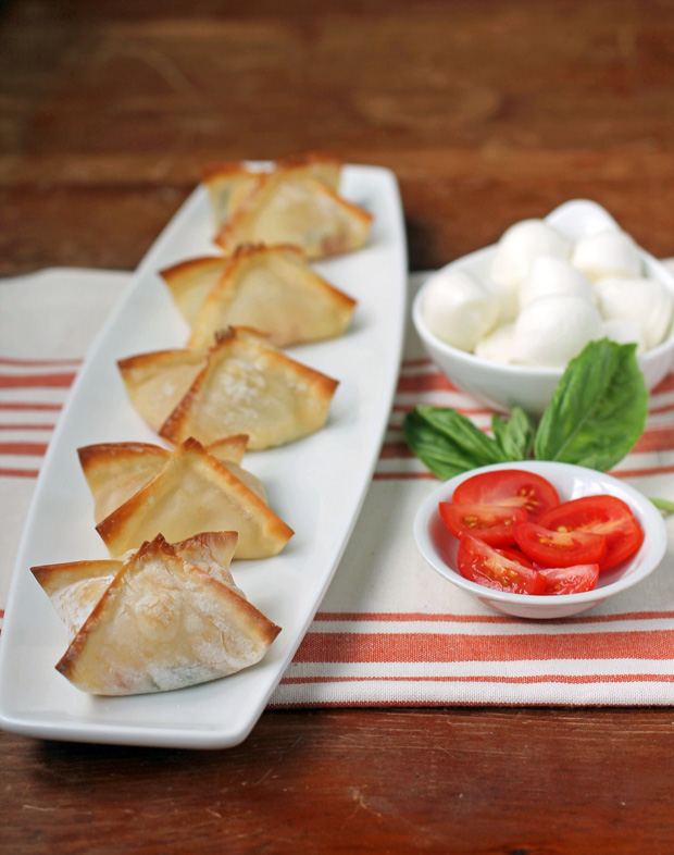 Caprese Wonton Bites - Emily Bites