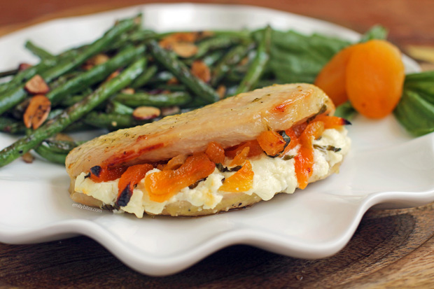 Apricot Goat Cheese Stuffed Chicken - Emily Bites