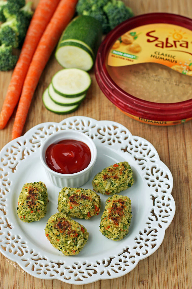 Hummus Veggie Tots - Emily Bites