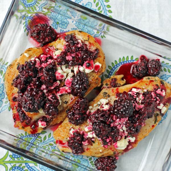 Feta and Blackberry Chicken Breasts - Emily Bites