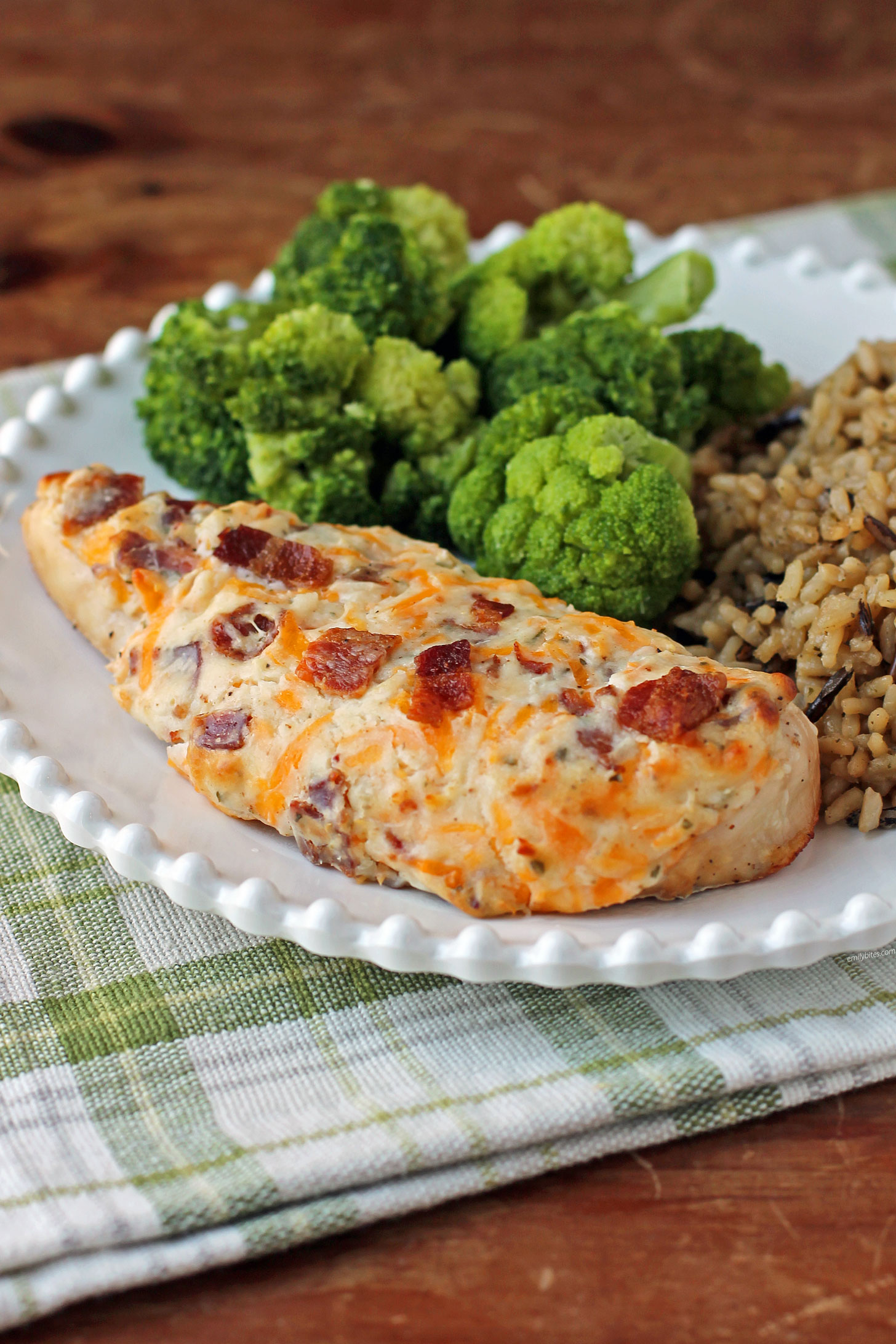 Cheesy Bacon Ranch Baked Chicken - Emily Bites