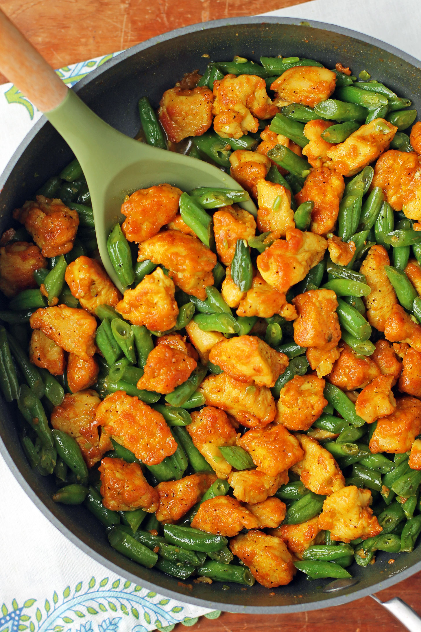 Honey-Turmeric-Chicken-and-Green-Bean-Skillet-7b - Emily Bites