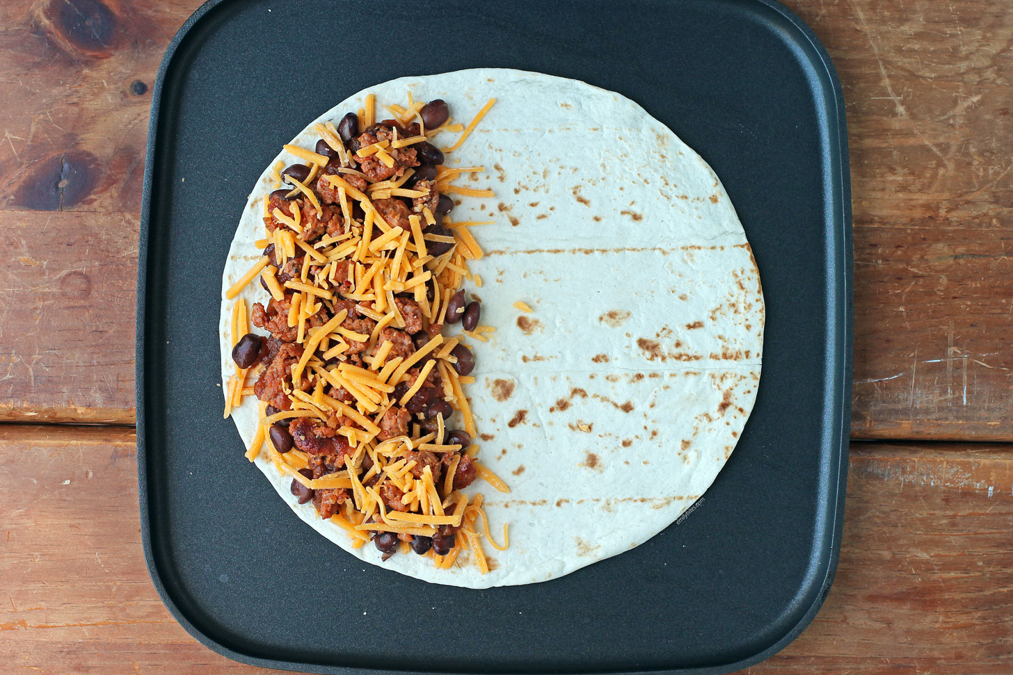 Chorizo Black Bean Quesadillas - Emily Bites